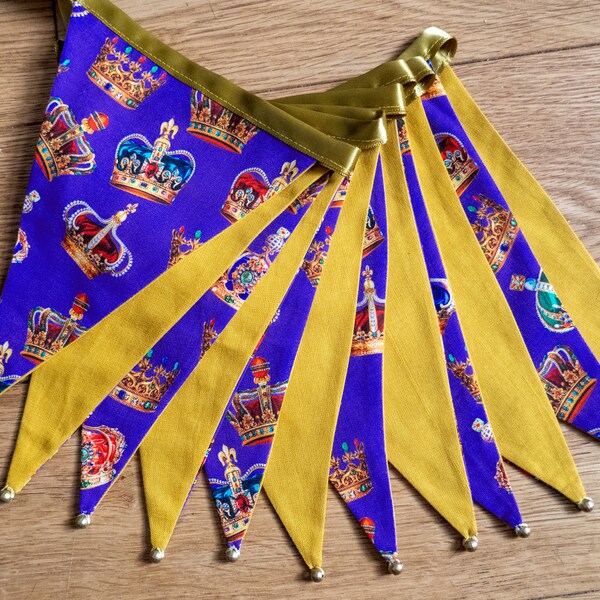 Purple and Gold Crown Fabric - Etsy