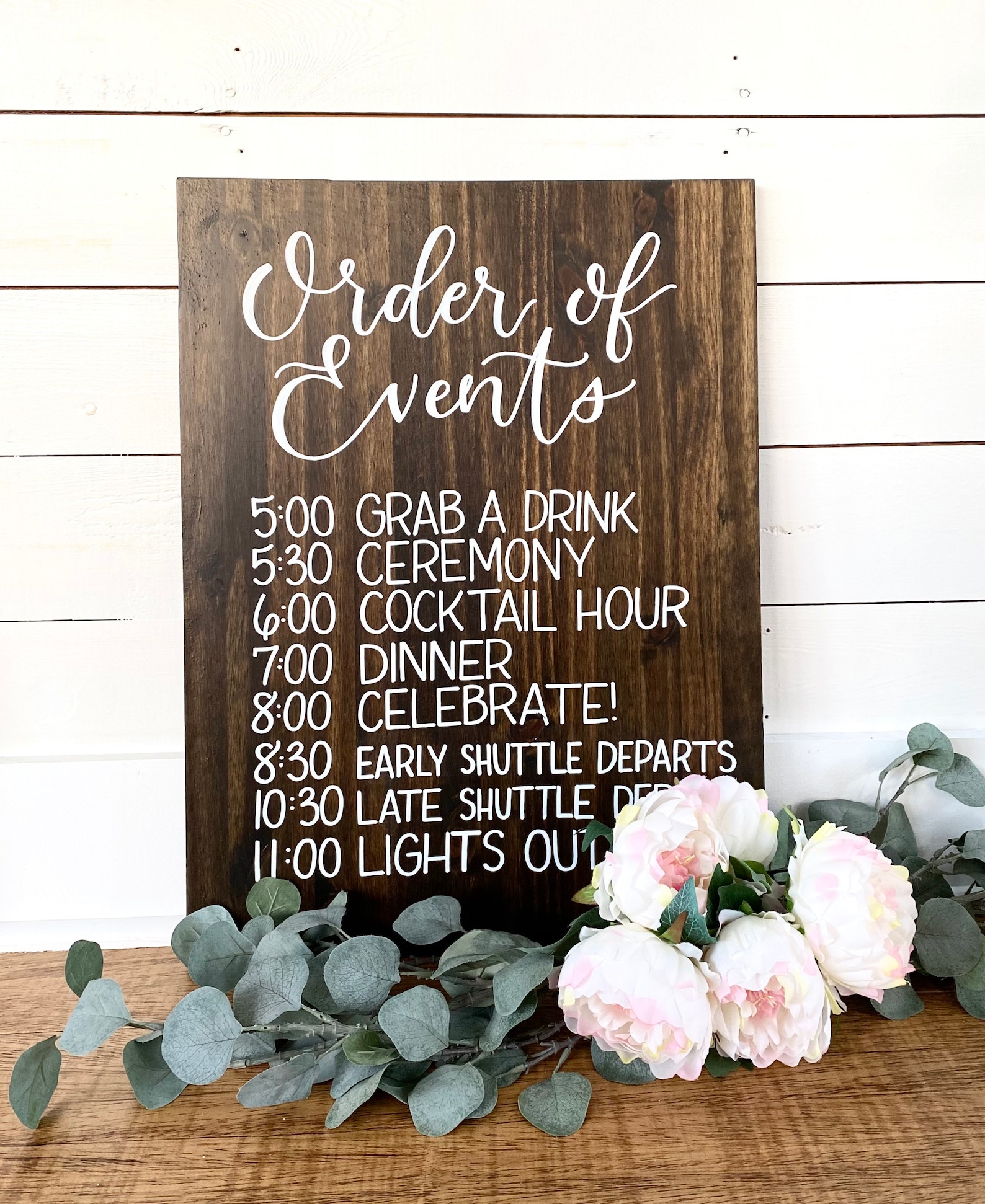 Order of Events Sign Wedding Day Sign Wedding Schedule Sign - Etsy