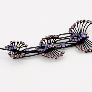 Pink and Lavender Rhinestone Butterflies Comb - Etsy