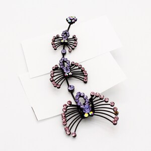 Pink and Lavender Rhinestone Butterflies Comb - Etsy