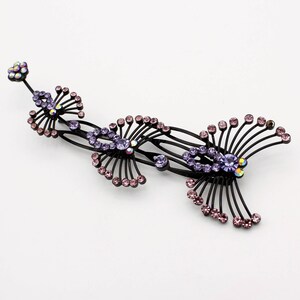 Pink and Lavender Rhinestone Butterflies Comb - Etsy