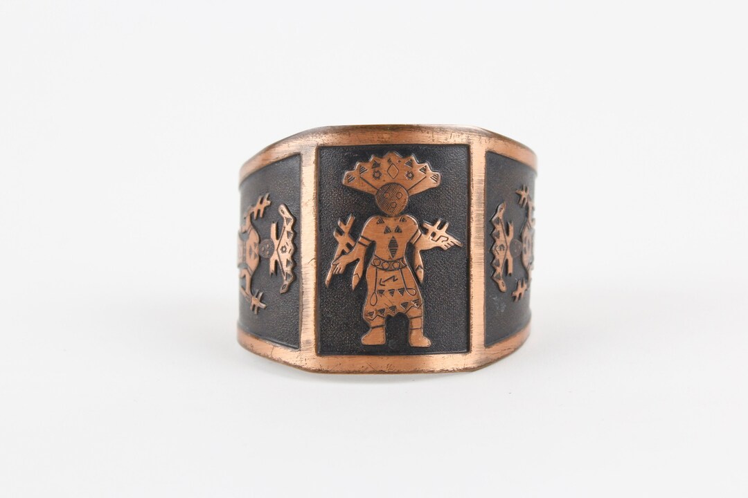 Vintage Copper Kachina Dancer Wide Cuff Bracelet - Etsy