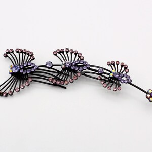 Pink and Lavender Rhinestone Butterflies Comb - Etsy