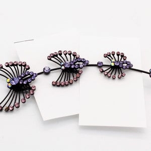 Pink and Lavender Rhinestone Butterflies Comb - Etsy