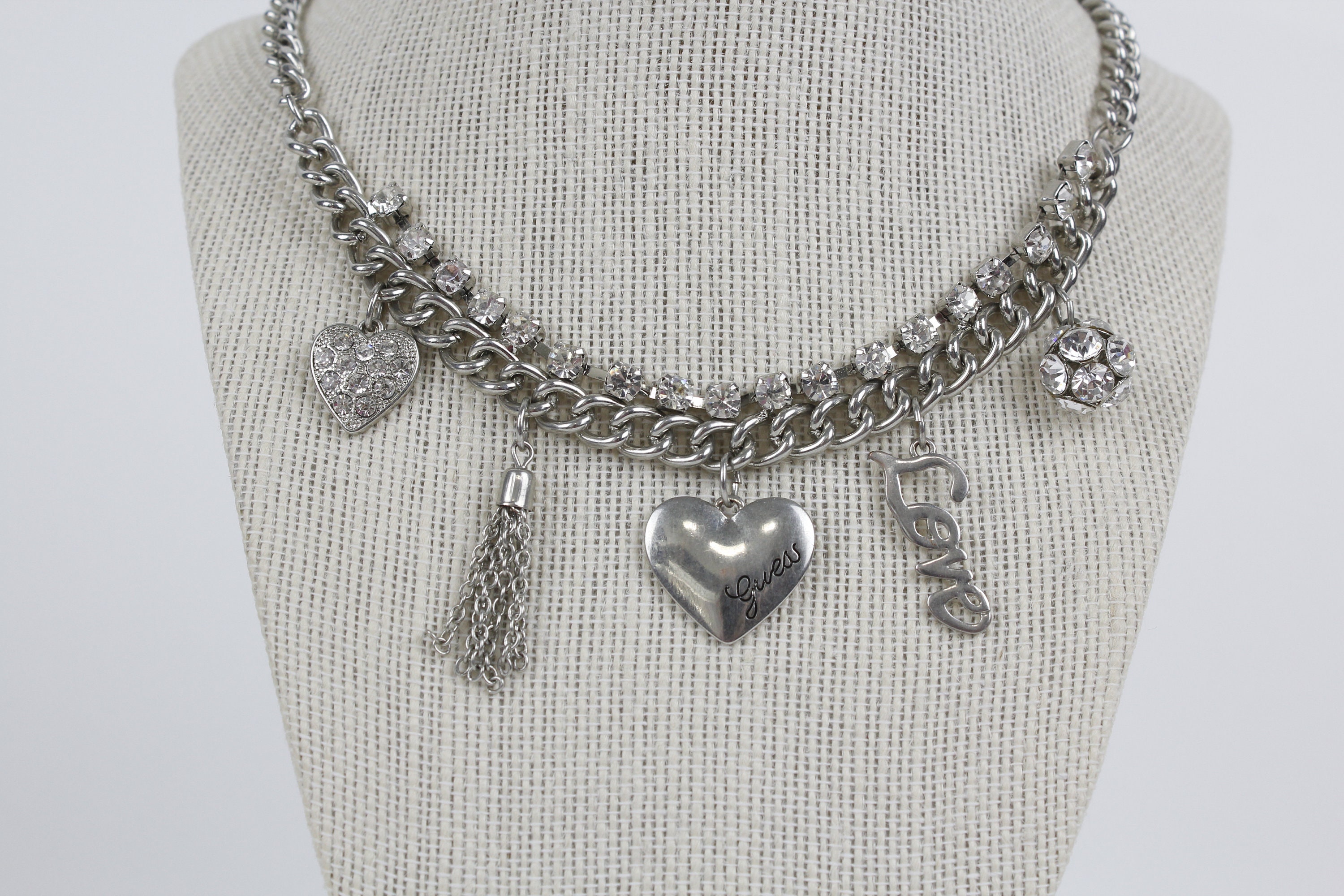 Guess heart chain necklace store
