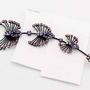 Pink and Lavender Rhinestone Butterflies Comb - Etsy