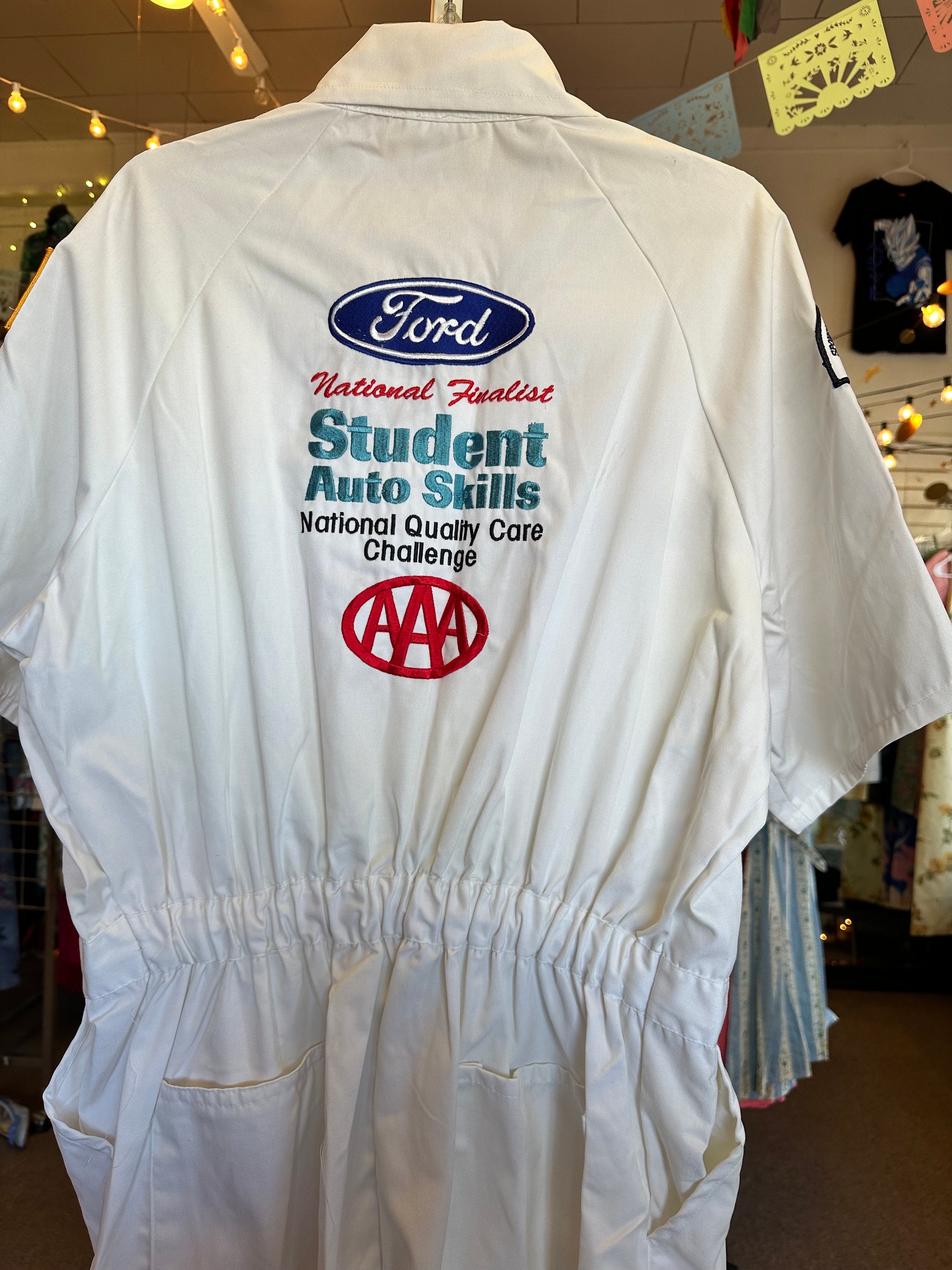 Unique White Racing Pit Crew Coveralls With Patches LARGE - Etsy