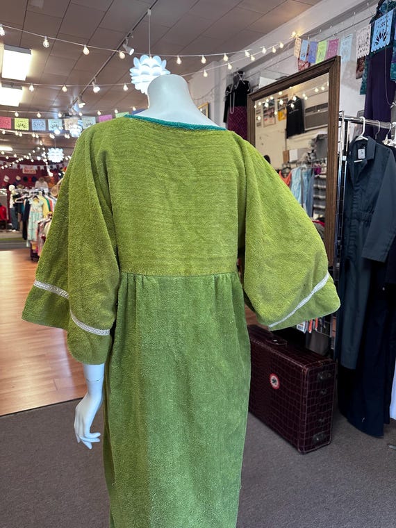 1970’s Avocado Green Towel Maxi Dress AS IS - Gem