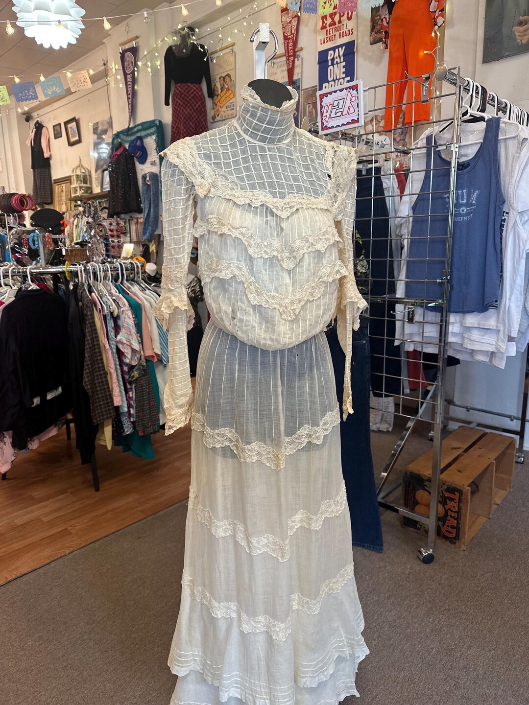 Historical Vintage Antique 1901 Victorian Edwardian Wedding Dress Skirt ...