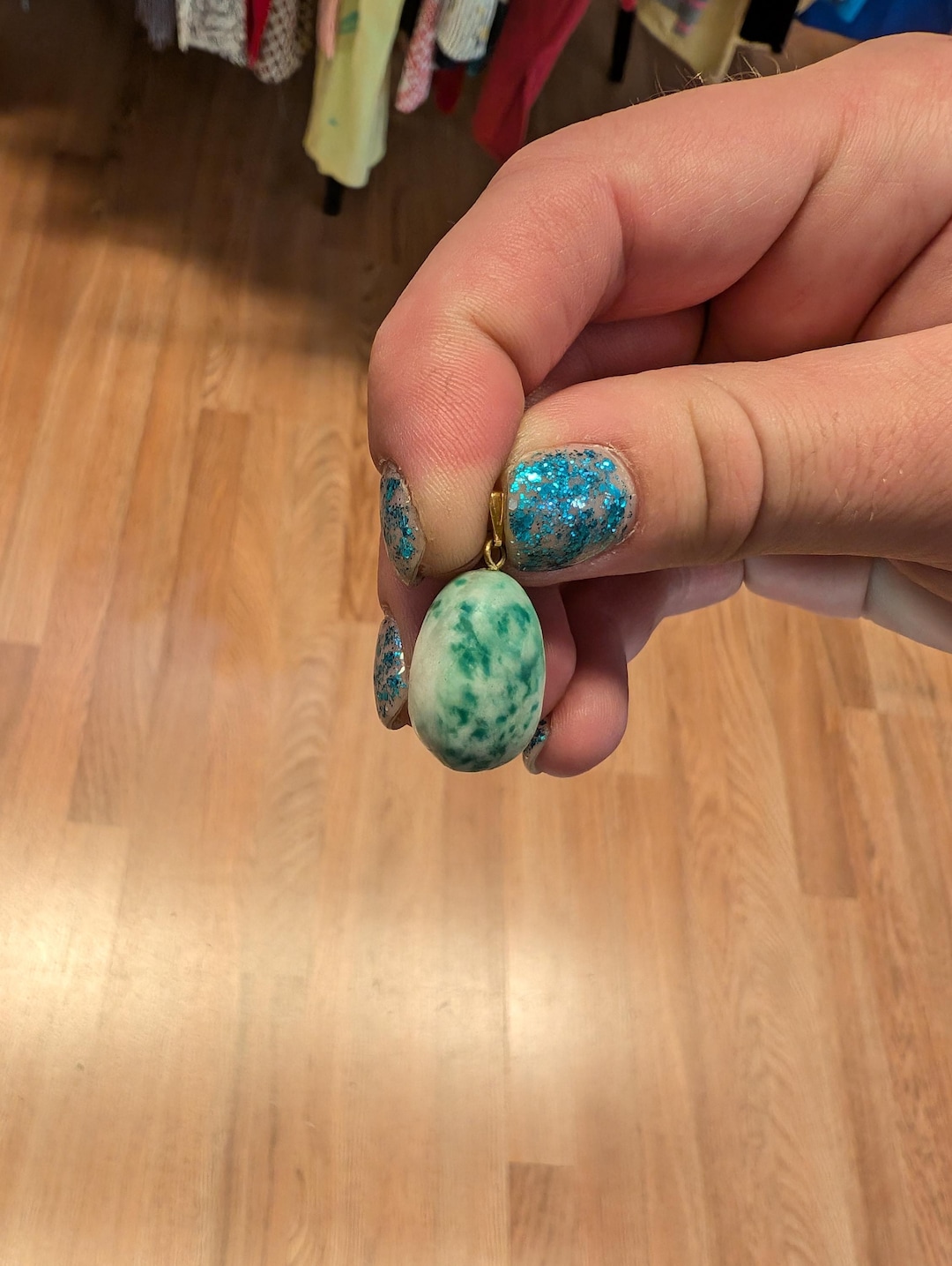 Green Dot Spotted Jade Tumbled Natural Stone Pendant - Etsy