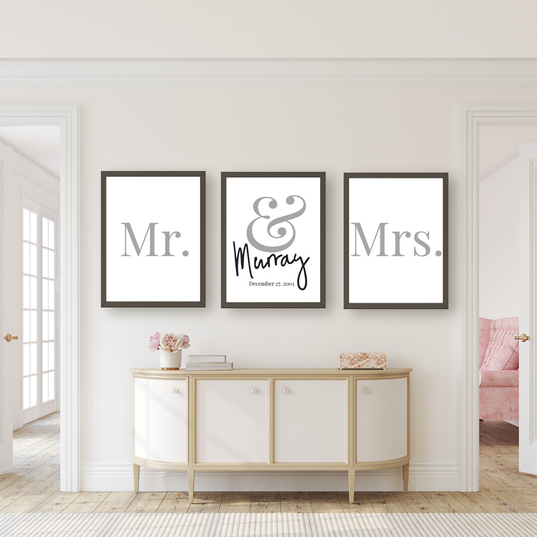 M. et Mme signe, cadeau de mariage personnalisé de M. et Mme, cadeau d ...