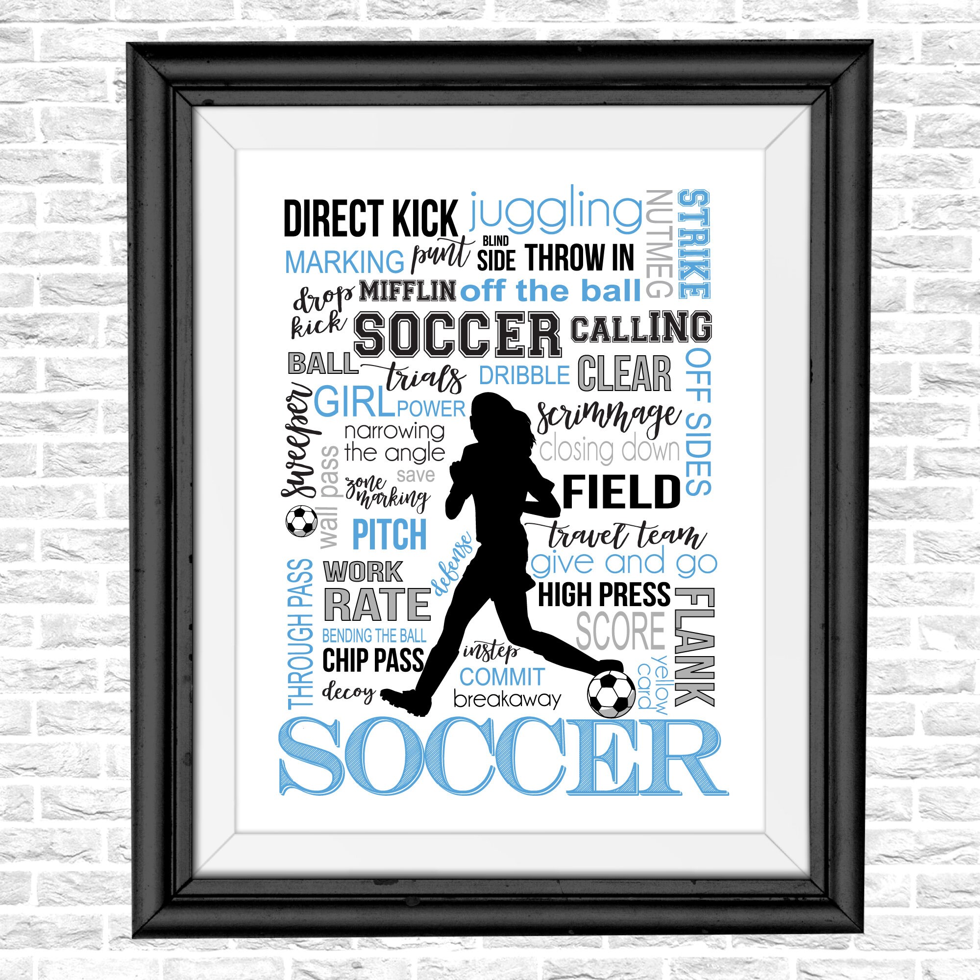 Girls Soccer Word Art, Motivational Sports Decor (digital Download) - Etsy