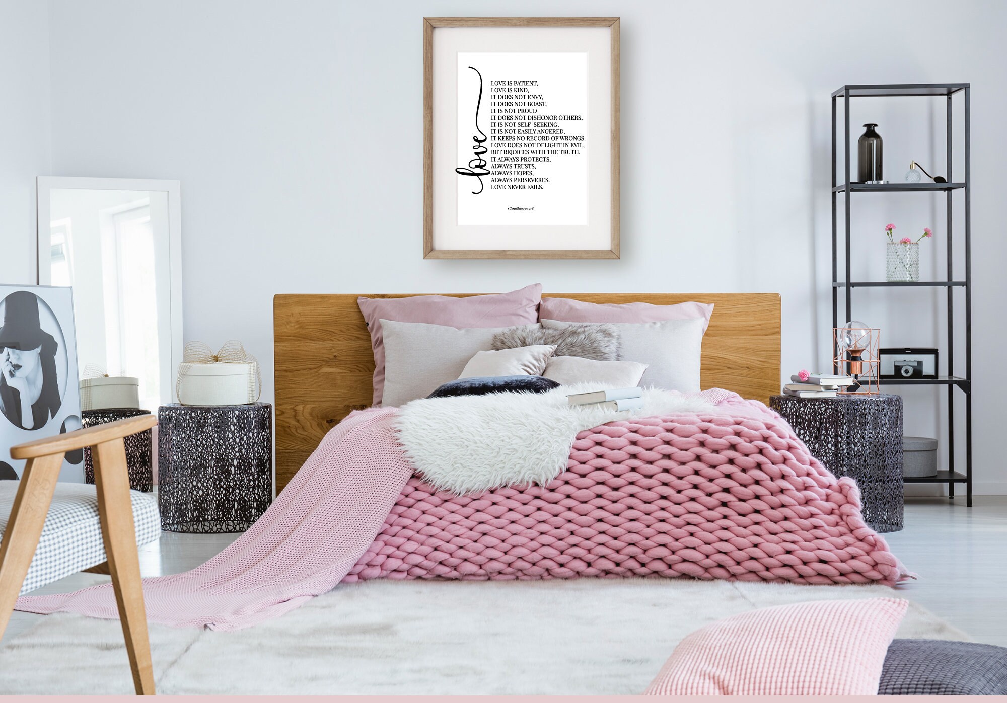 Love Chapter Bible Verse Print, 1 Corinthians 13 Scripture Art (instant ...