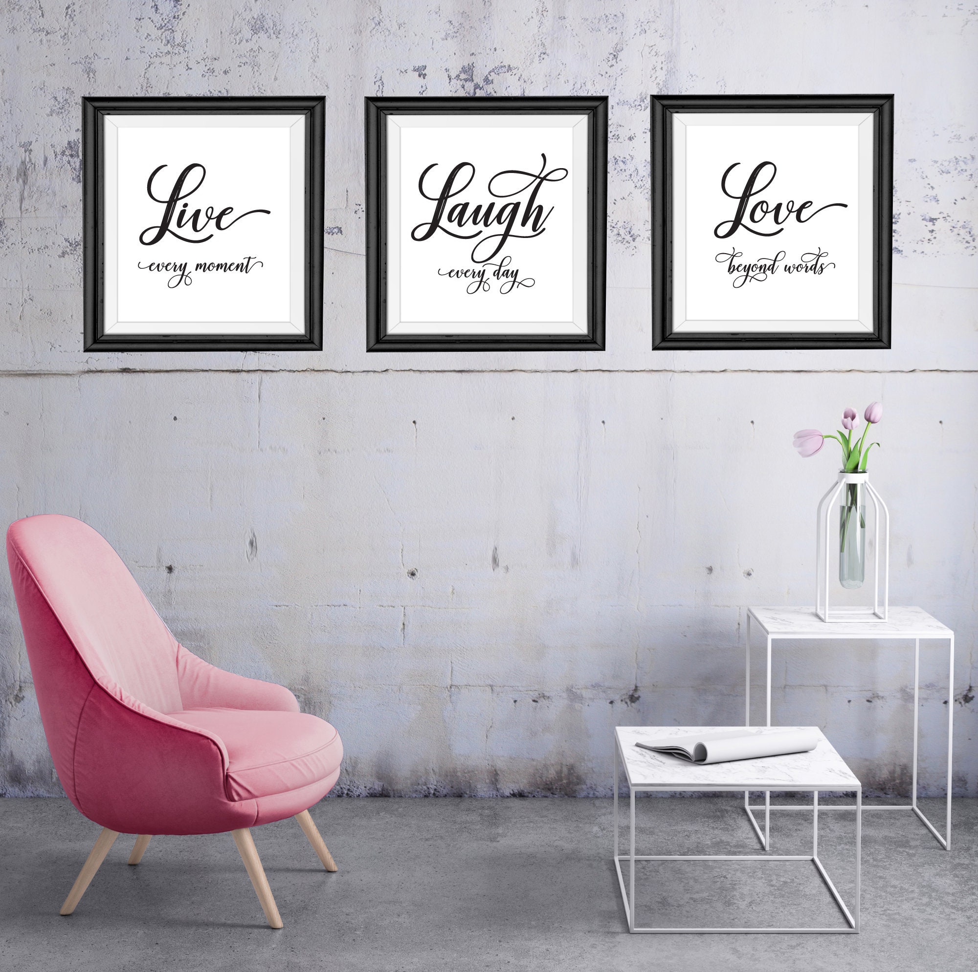 3 Piece Wall Art, Live Laugh Love Sign, Quotes on Signs, Home Decor ...