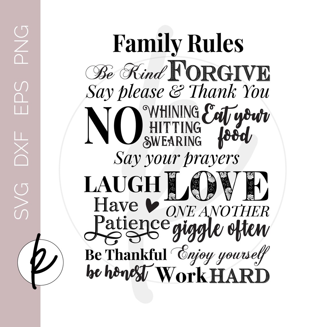 Family Rules Sign, Family Rules Printable, Family Rules Wall Decor ...