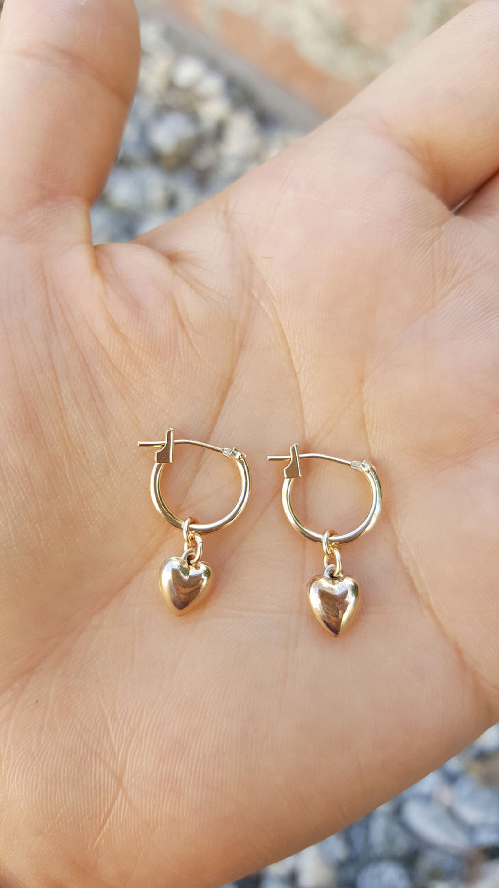 Sweetheart Earrings/heart Earrings/puffy Heart Earrings/14k | Etsy