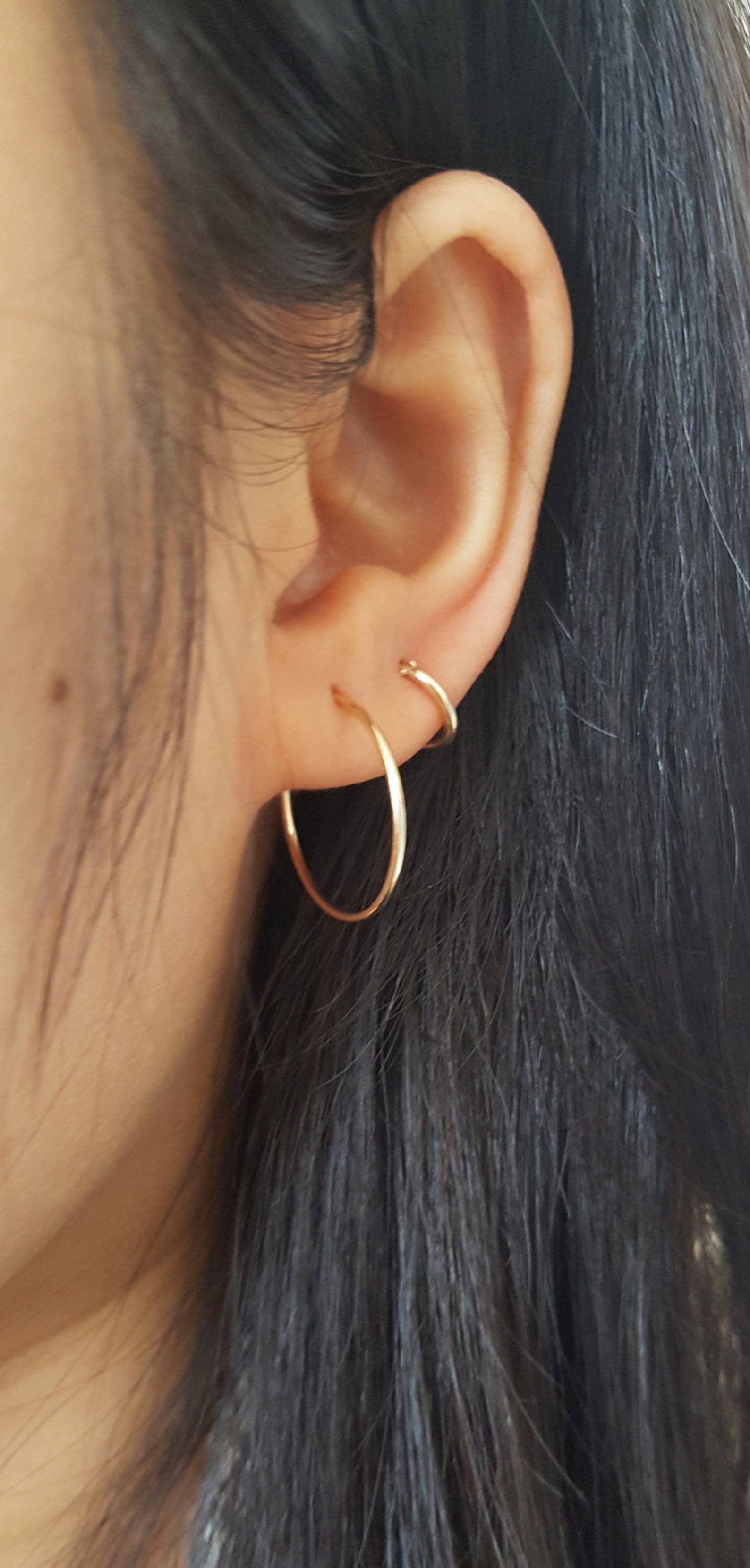Italian Horn Hoop Earrings/gold Italian Horn Hoop/14k Gold - Etsy