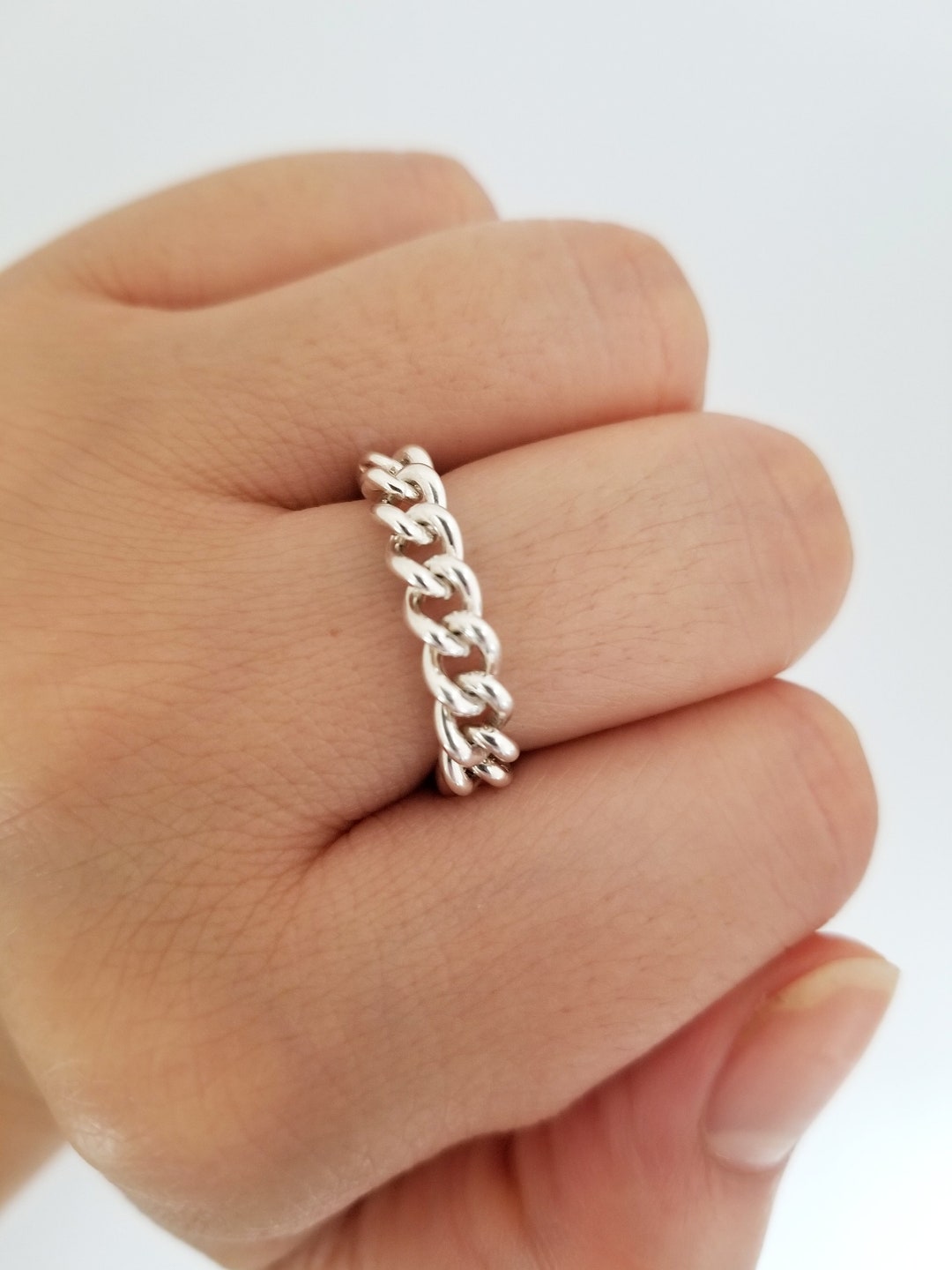 Silver Ring/curb Ring/curban Link Chain Ring/stackable Ring/ring - Etsy