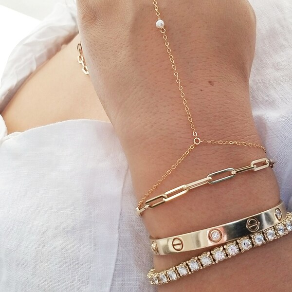 Gold Hand Chain - Etsy