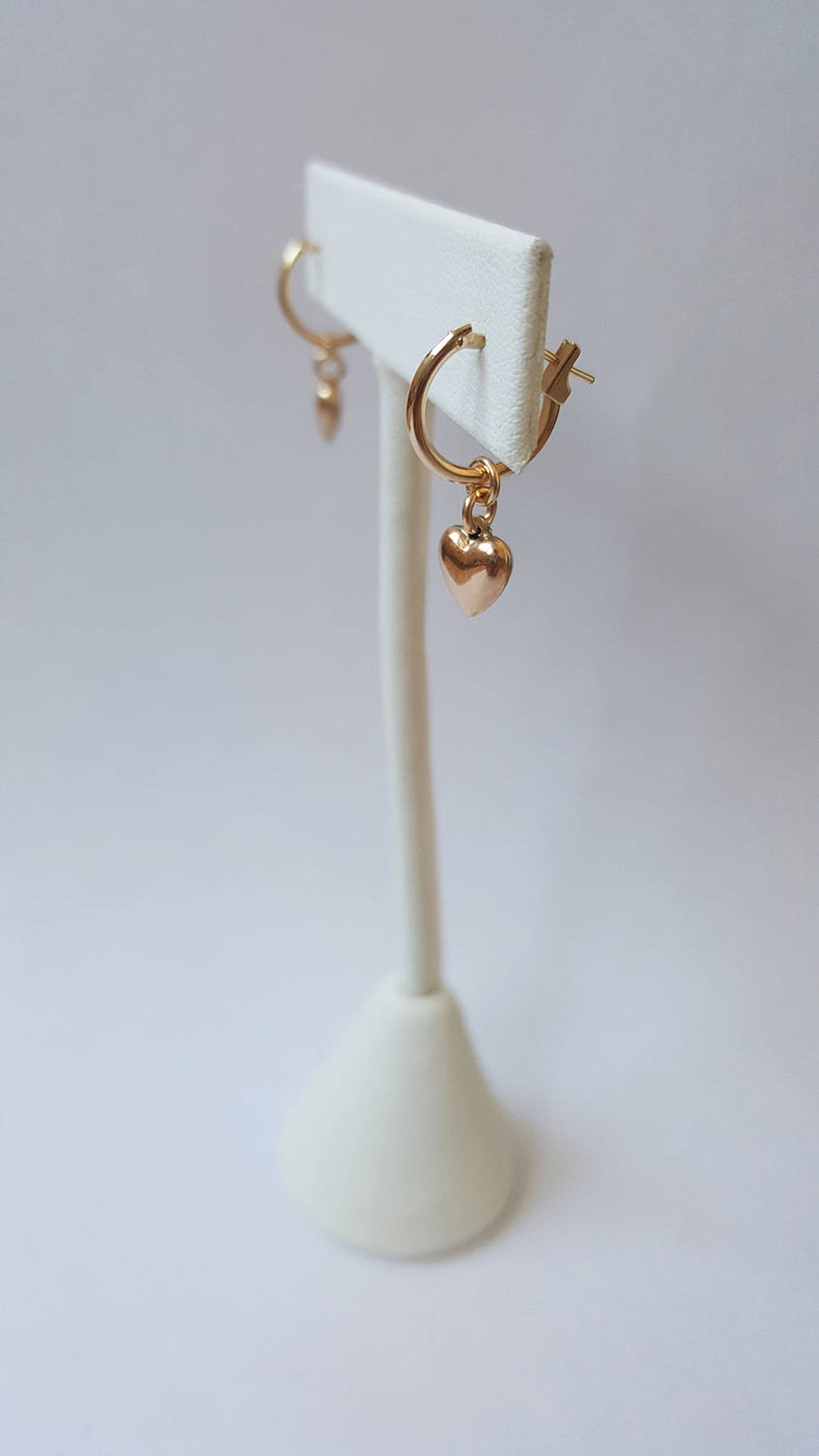 Sweetheart Earrings/heart Earrings/puffy Heart Earrings/14k - Etsy