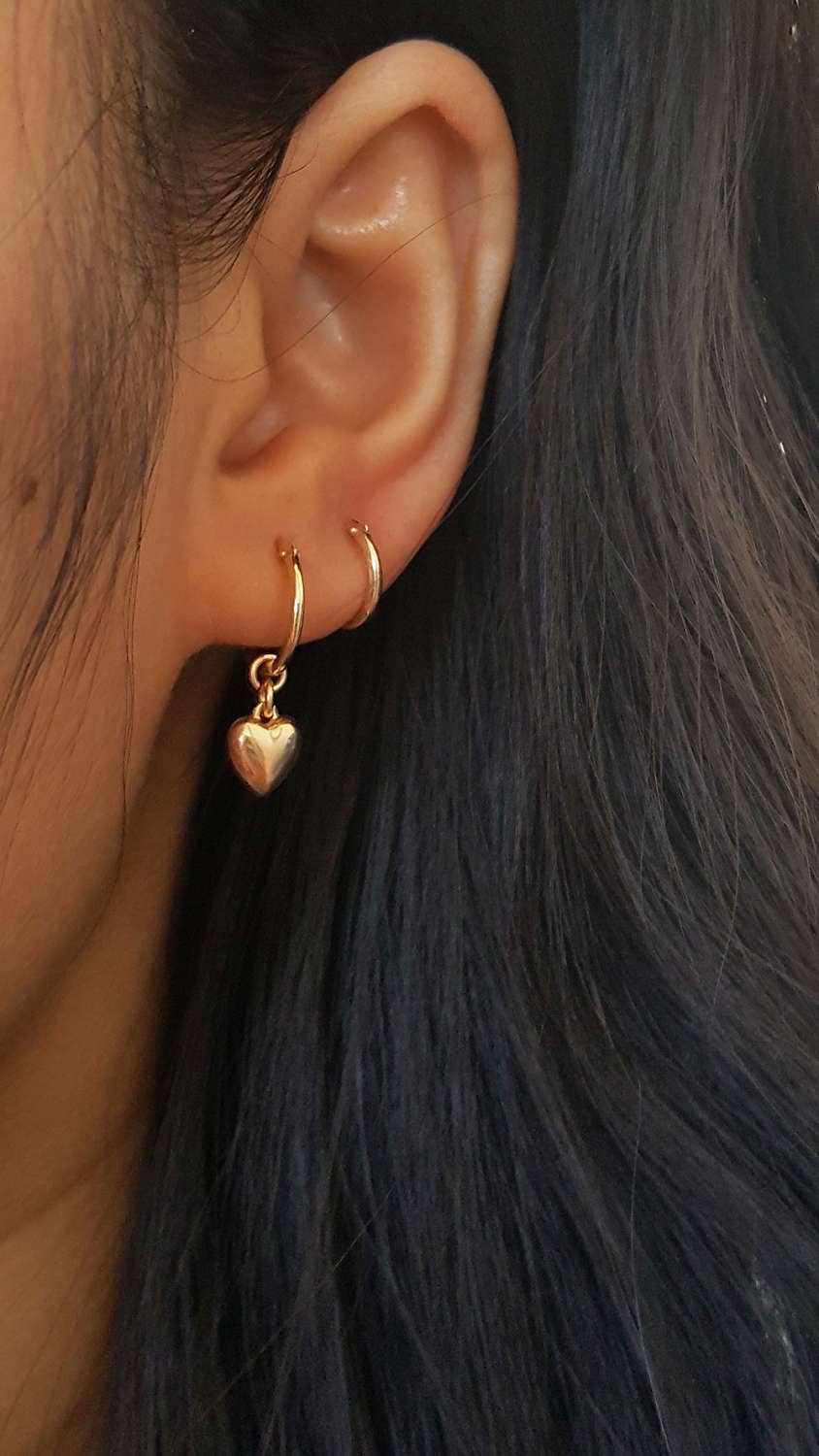 Sweetheart Earrings/heart Earrings/puffy Heart Earrings/14k - Etsy