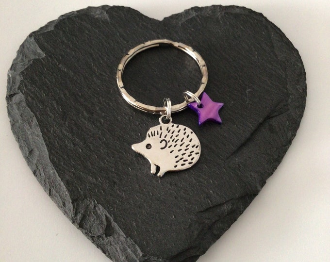 Hedgehog Keychain Hedge Hog Key Fob Keyfob Wristlet Fabric Key Chain ...