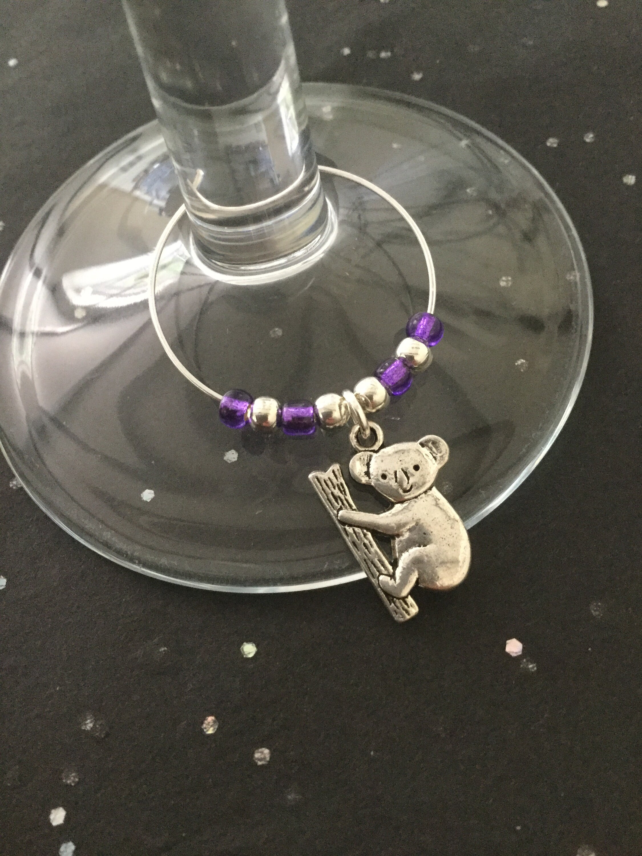 Koala Wine Glass Charm / Koala Gift / Animal Wine Glass Charm | Etsy UK