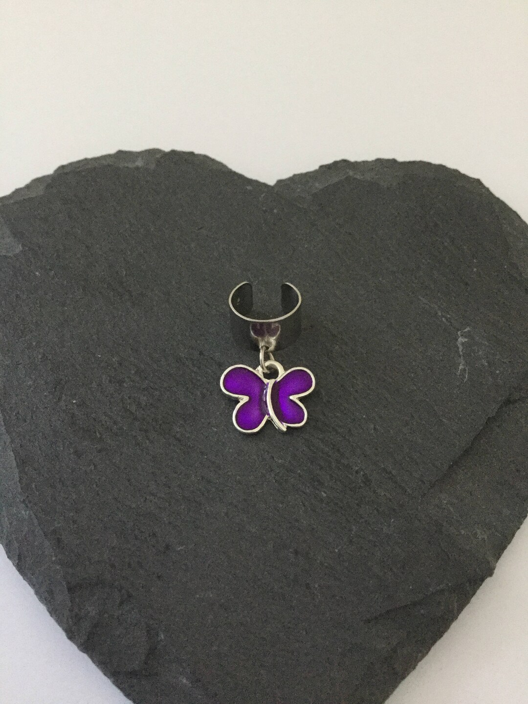 Purple Butterfly Ear Cuff / Animal Ear Cuff / Ear Cuffs / Non Piercing ...
