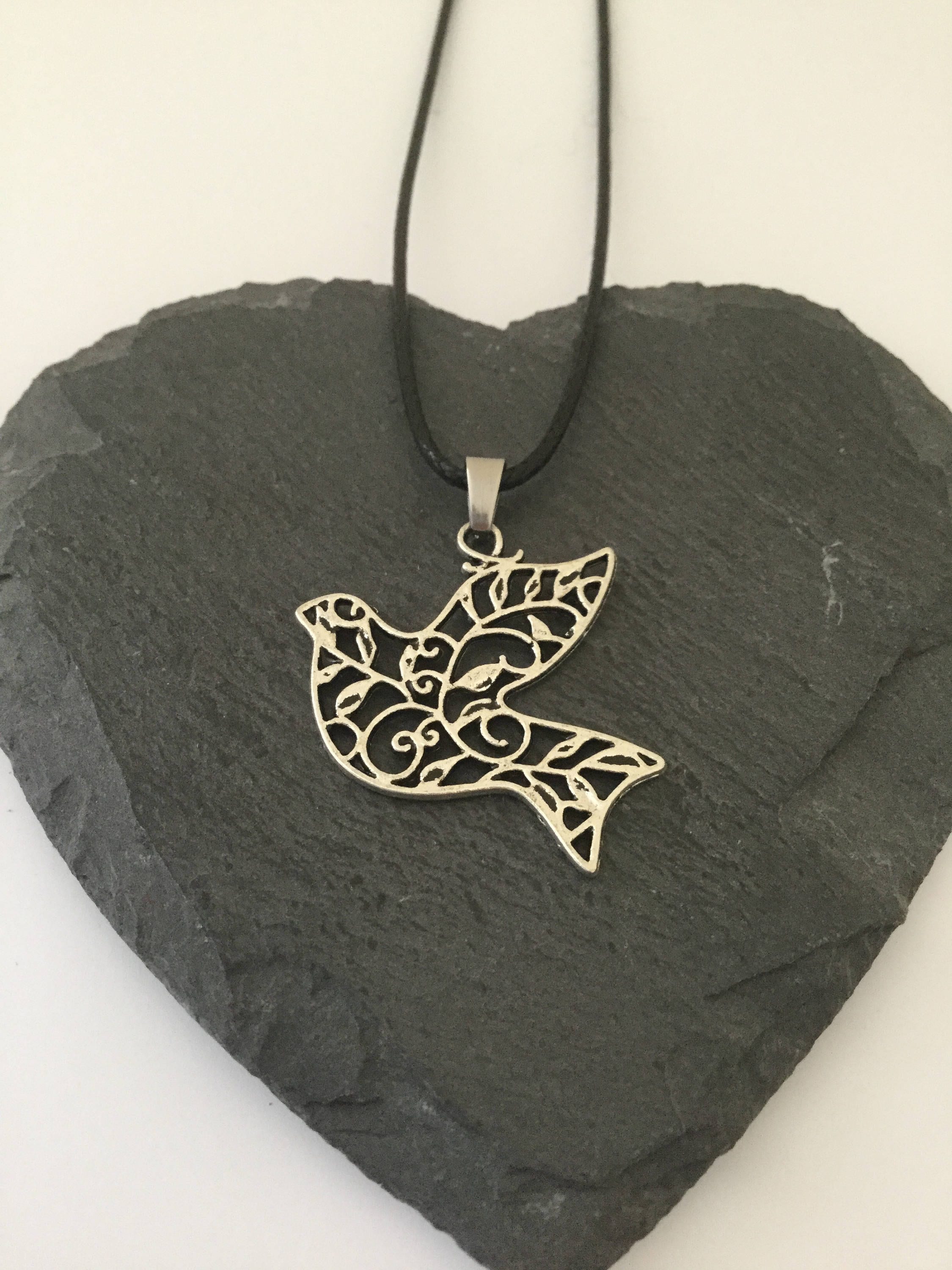 Dove necklace / dove jewellery / bird jewellery / animal | Etsy