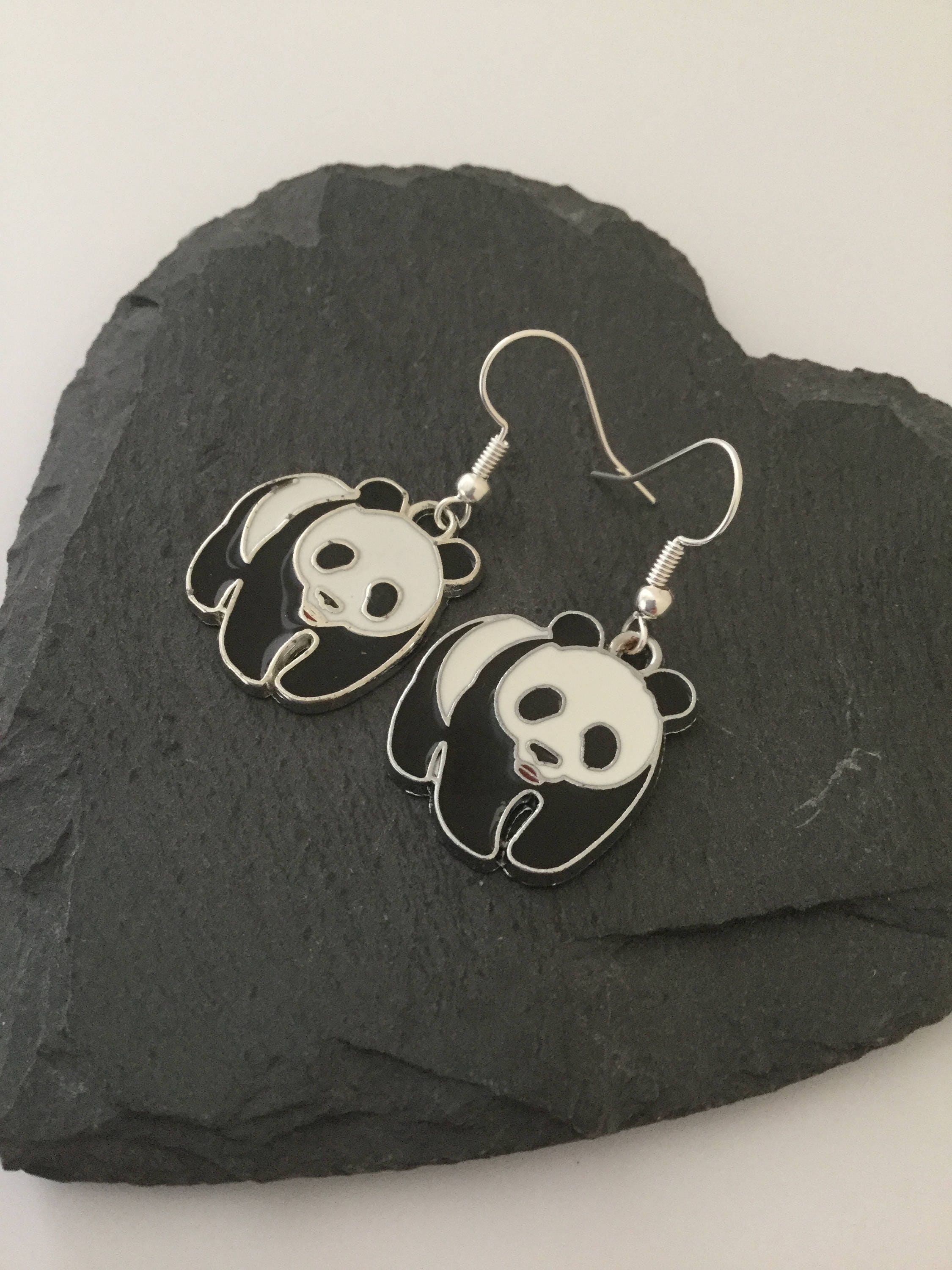Panda earrings / panda jewellery / animal earrings/ animal | Etsy