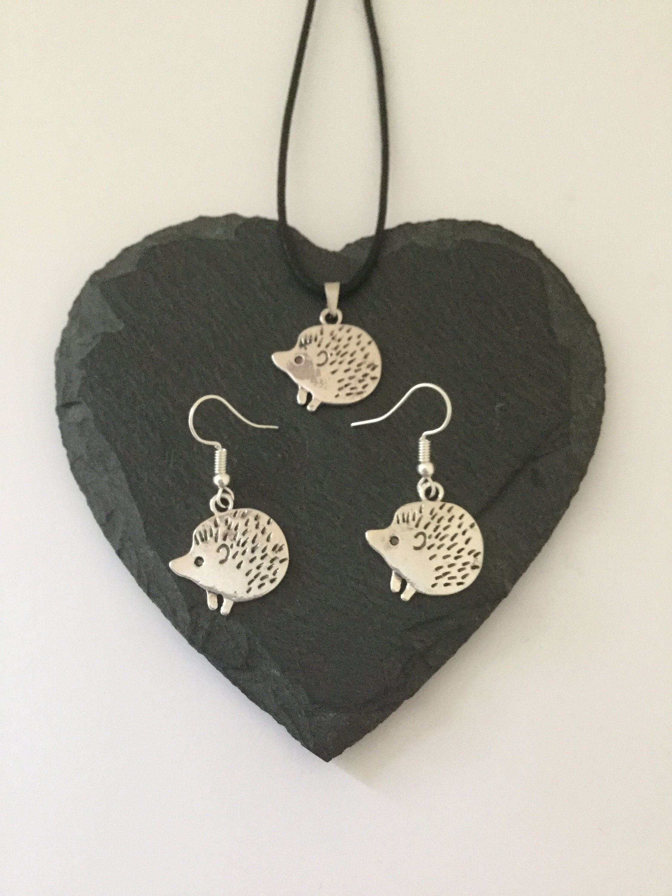 Hedgehog jewellery set / animal jewellery set / hedgehog | Etsy