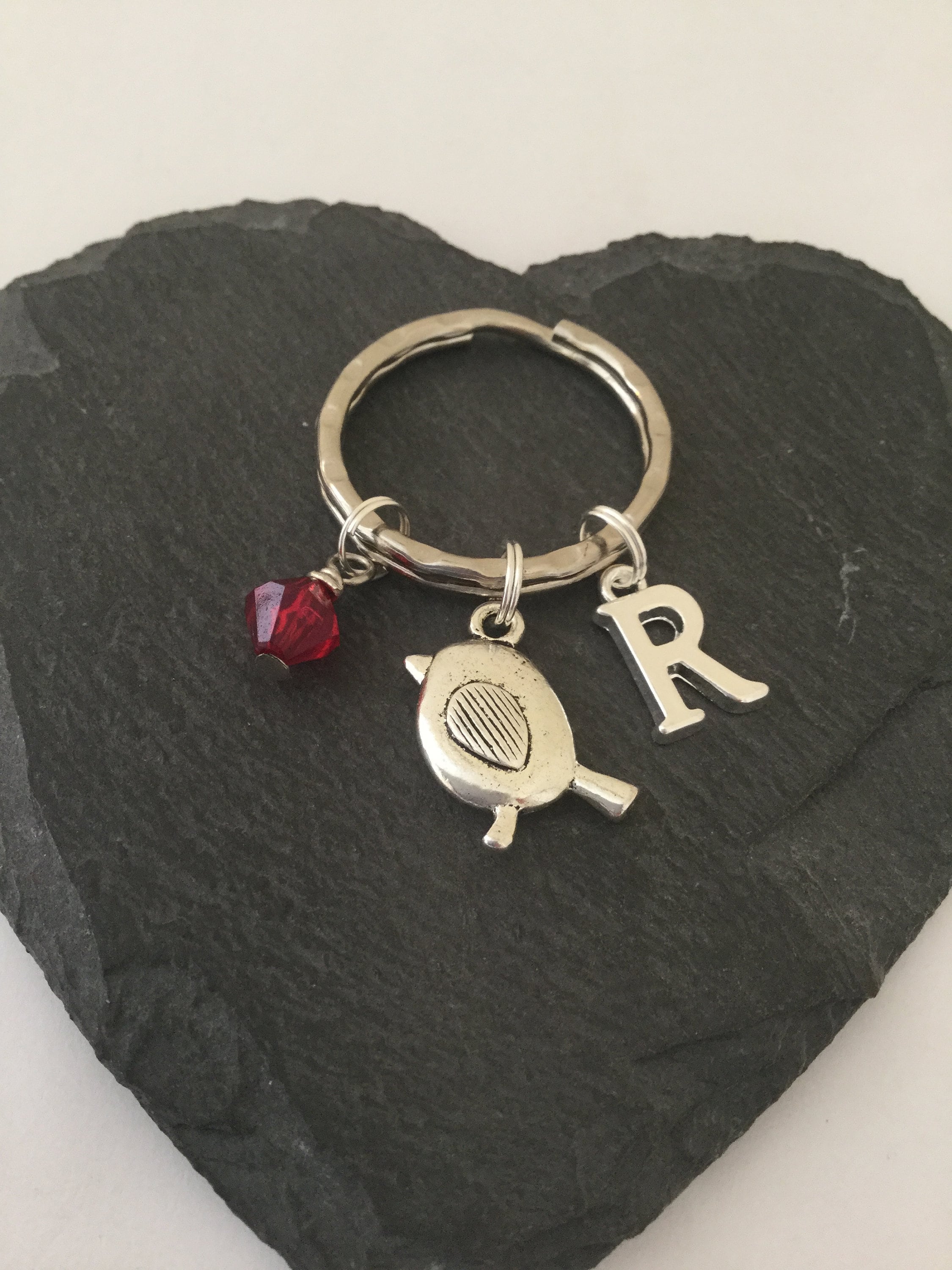 Robin initial keyring / robin keychain / robin gift / | Etsy