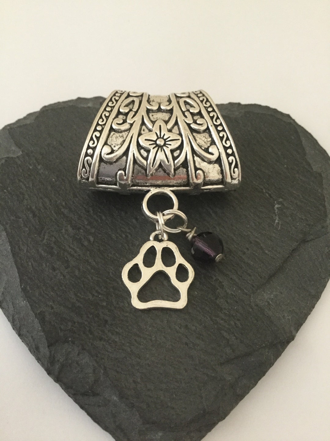 Paw Print Scarf Bail / Animal Scarf Bail / Scarf Jewellery / Scarf Ring ...