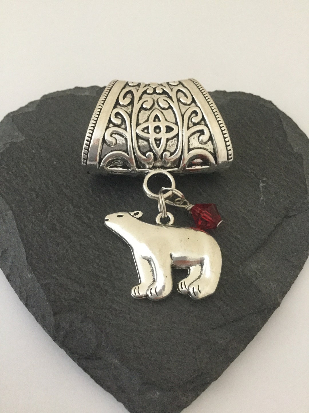 Polar Bear Scarf Bail / Animal Scarf Bail/ Scarf Ring / Scarf Jewellery ...