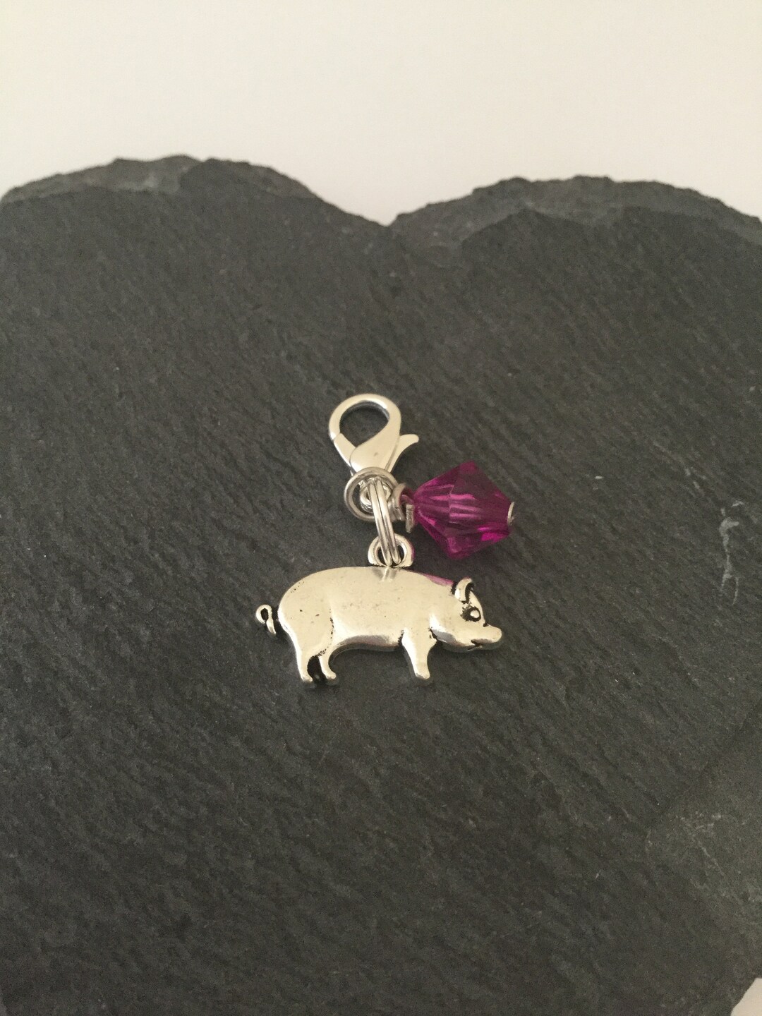 Pig Clip on Charm / Pig Zipper Pull / Pig Charm Clip / Pig Gift ...