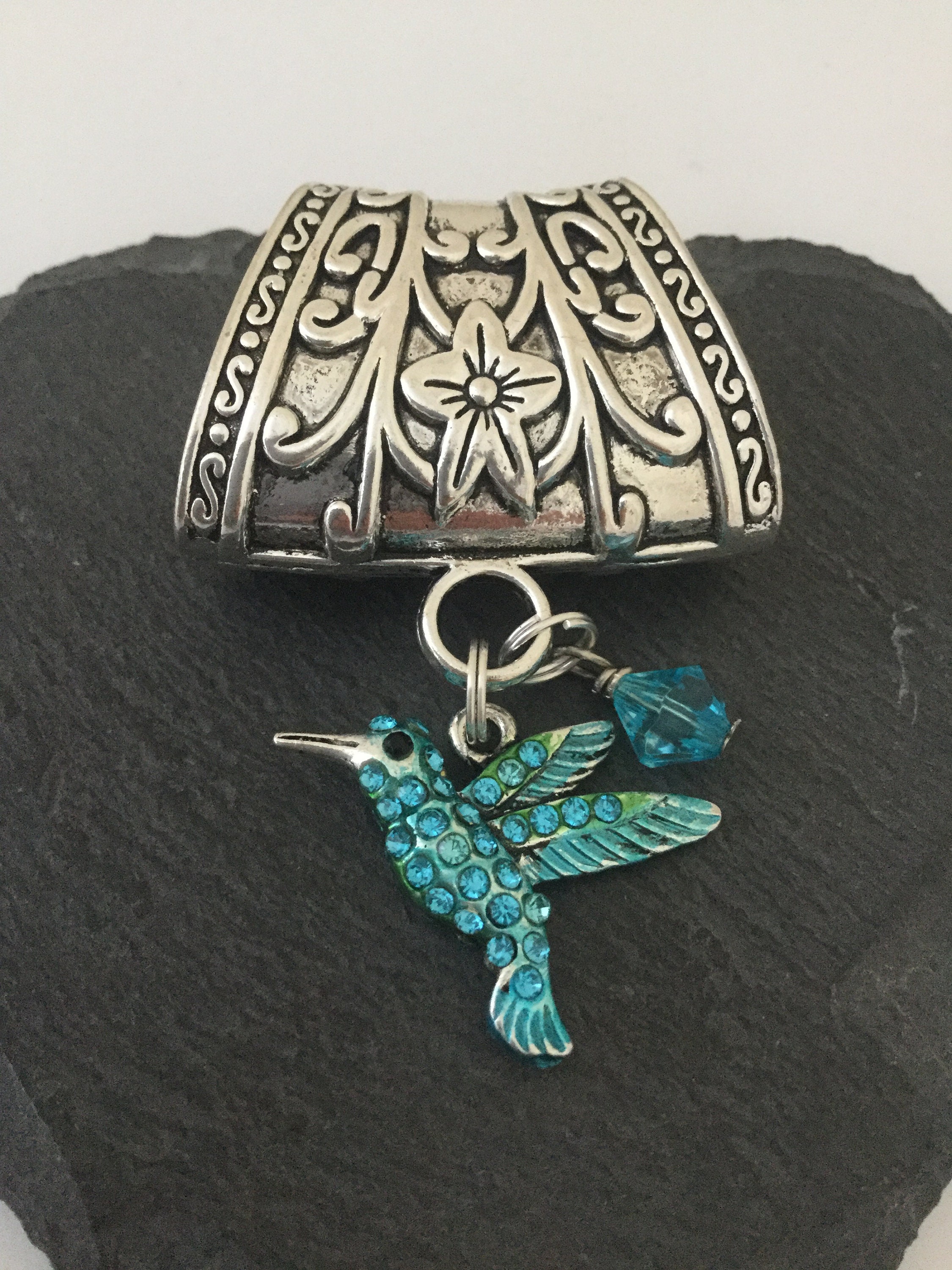 Hummingbird scarf bail / animal scarf bail / scarf ring / | Etsy