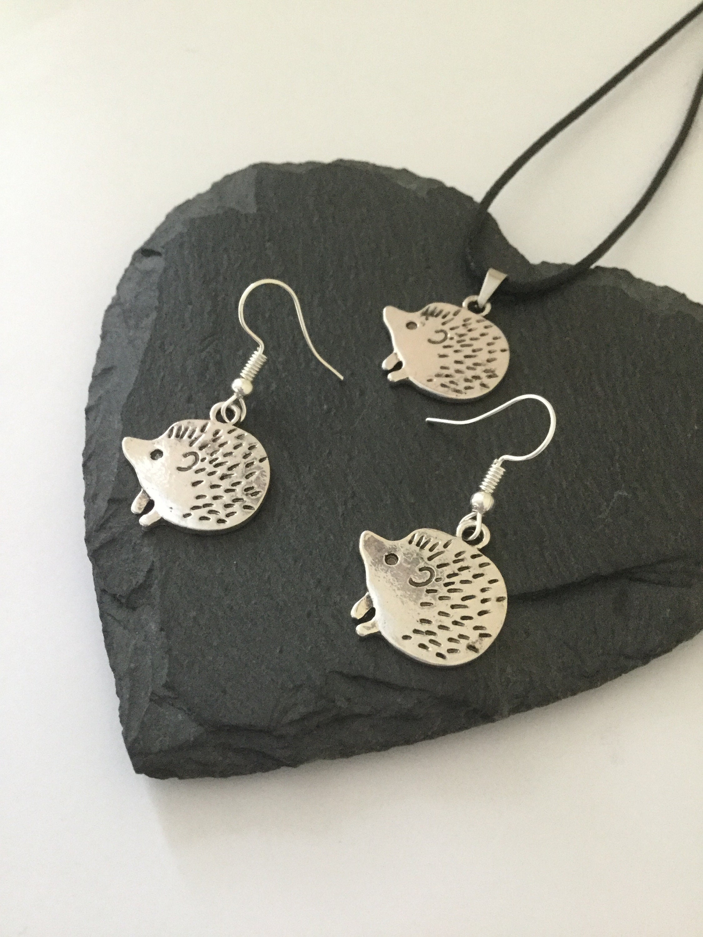 Hedgehog jewellery set / animal jewellery set / hedgehog | Etsy