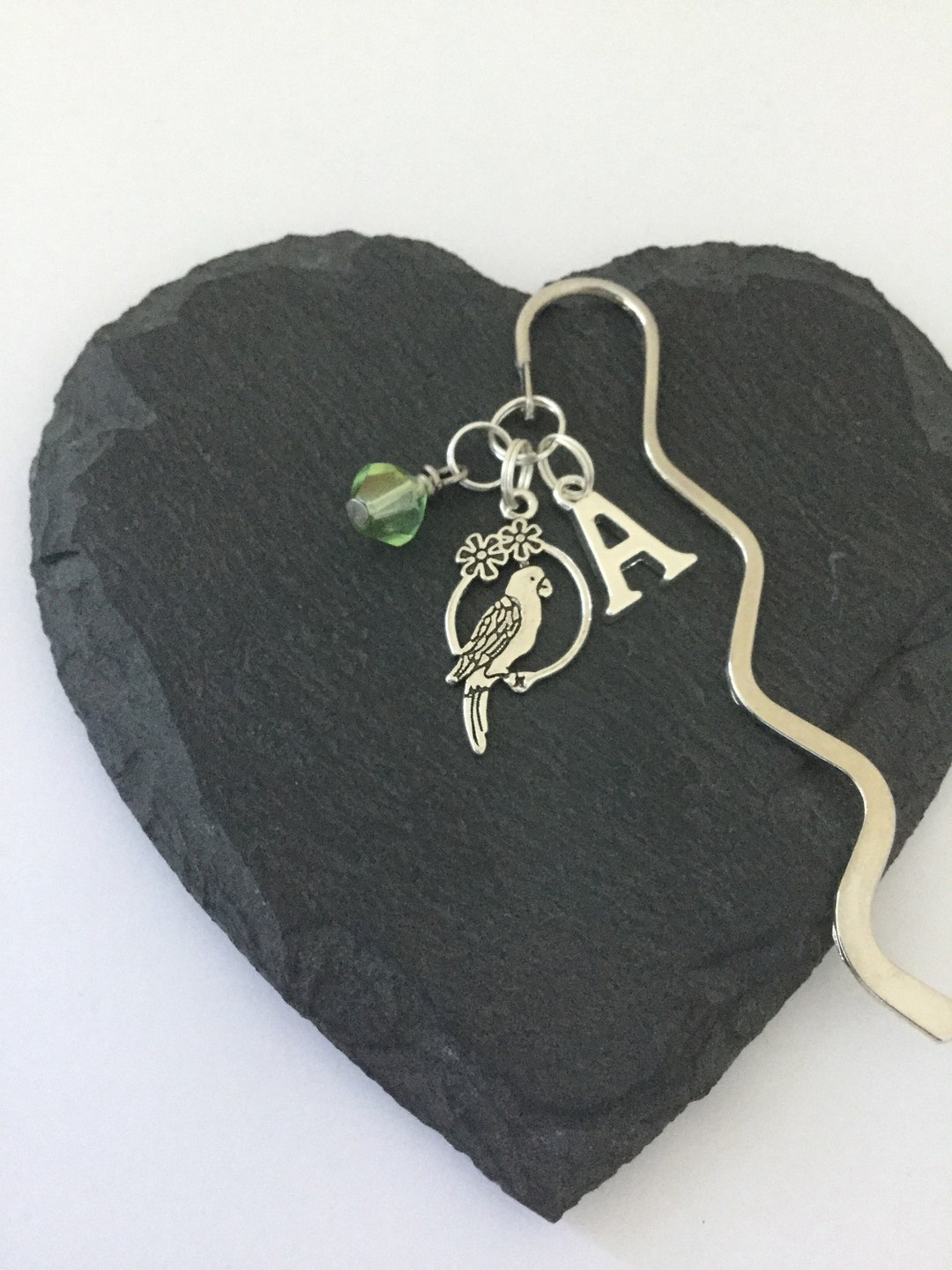 Initial Parrot Bookmark / Personalised Bookmark / Personalised Gift ...