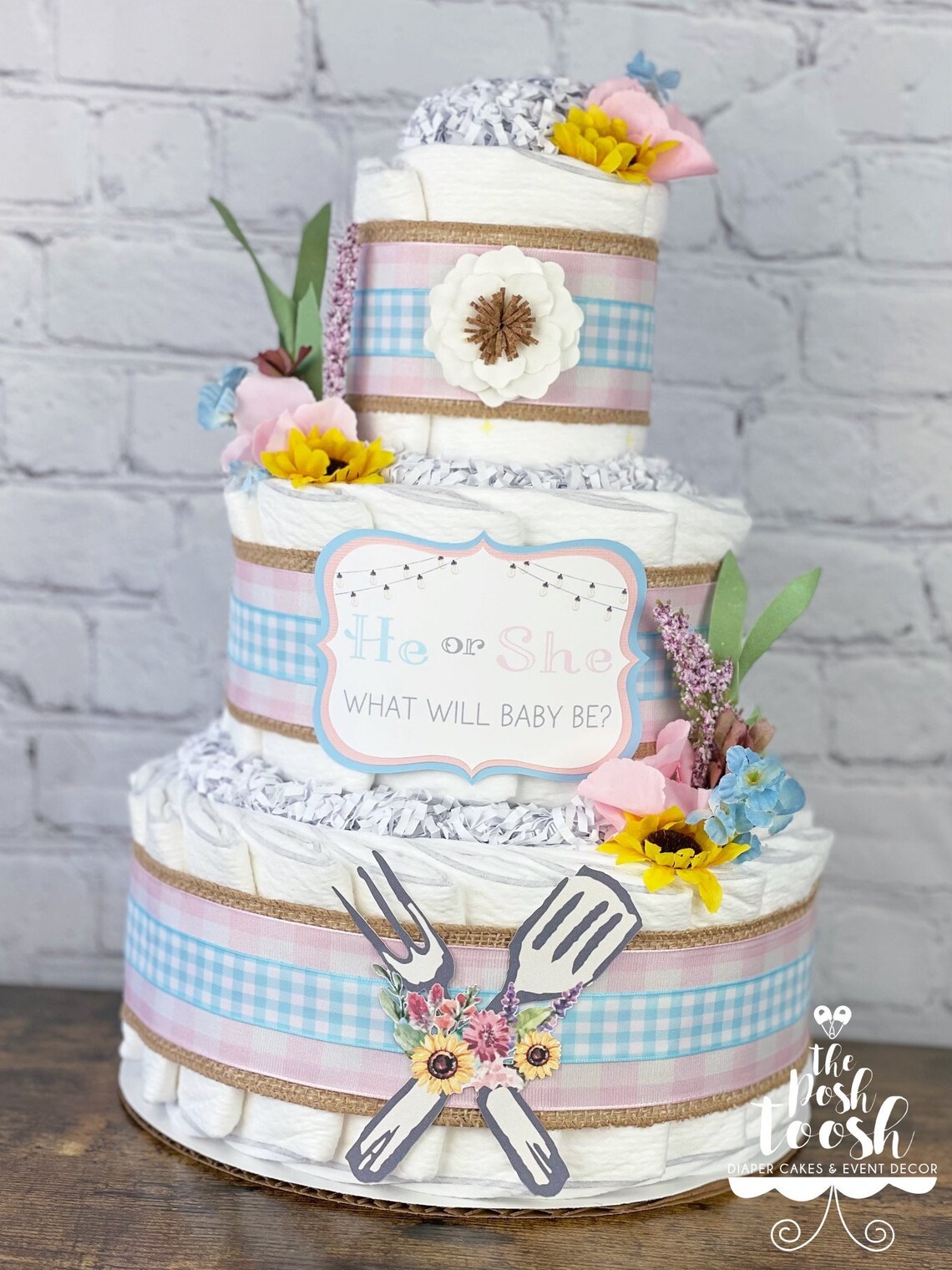 BBQ Baby-q Diaper Cake, Baby Shower Centerpiece Decor, Summer Farmhouse ...