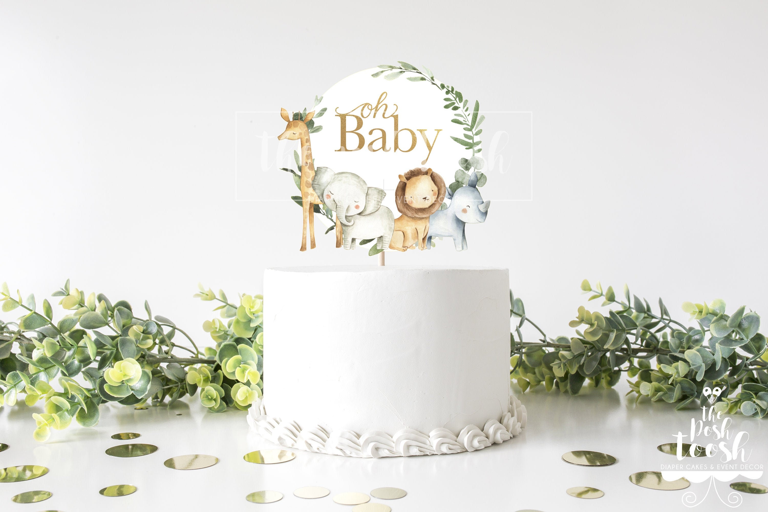 Safari Animal Cake Topper Baby Shower Centerpiece Decor Cake - Etsy