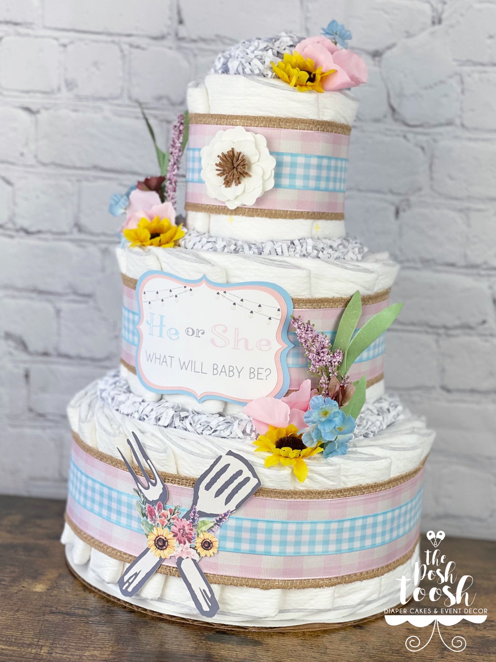 BBQ Baby-q Diaper Cake, Baby Shower Centerpiece Decor, Summer Farmhouse ...