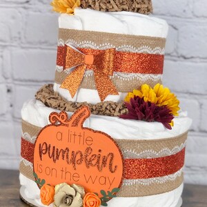 Pumpkin Fall Diaper Cake, Baby Shower Drive by Centerpiece Decor ...