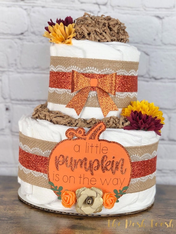 Pumpkin Fall Diaper Cake Baby Shower Drive by Centerpiece - Etsy