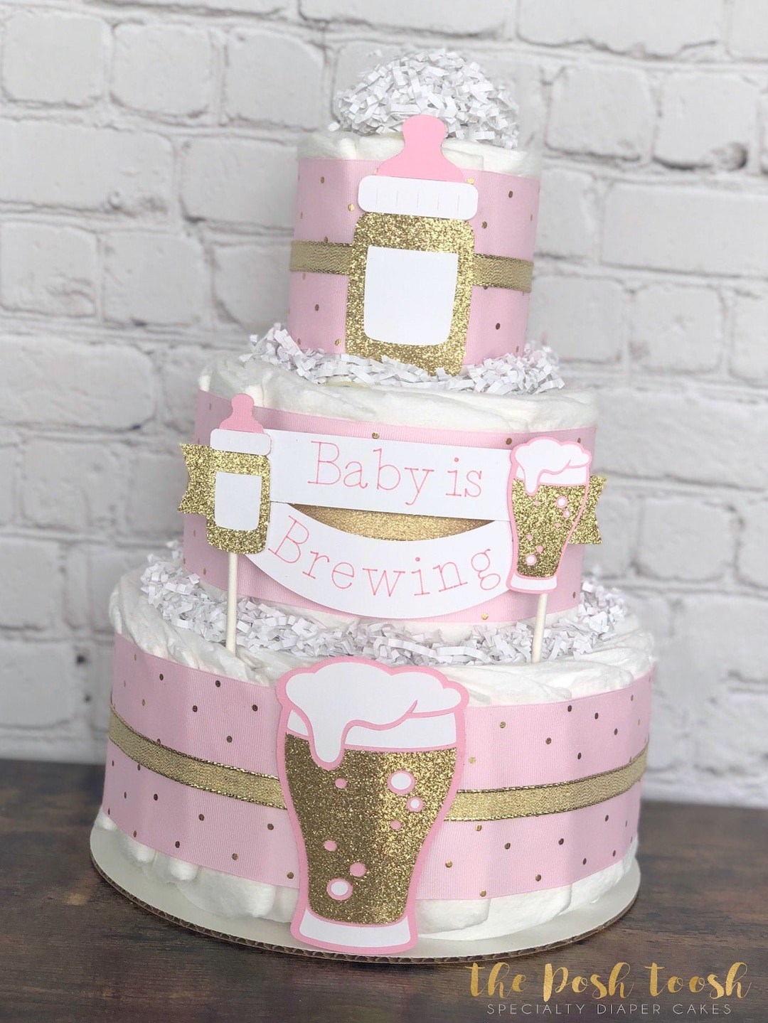 Baby is Brewing Diaper Cake, Bottles and Beer Brew Baby Shower ...