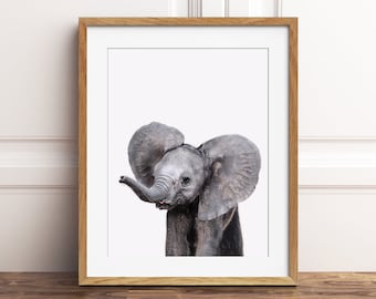 Baby elephant print | Etsy