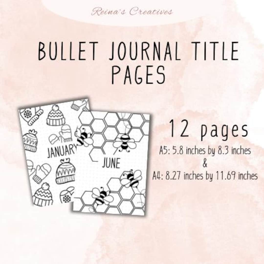 Bullet Journal Title Pages - Etsy