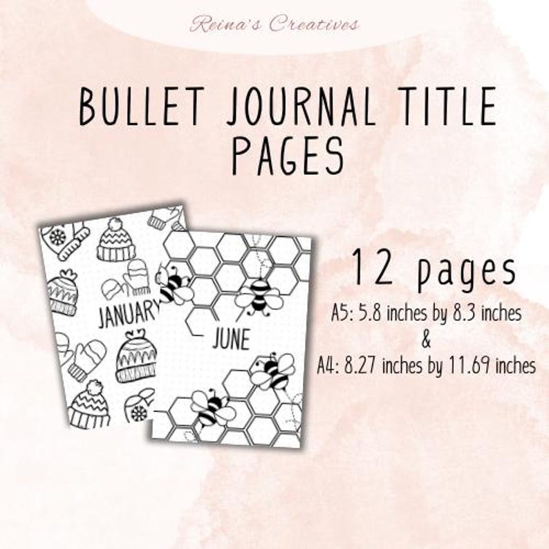 Bullet Journal Title Pages - Etsy