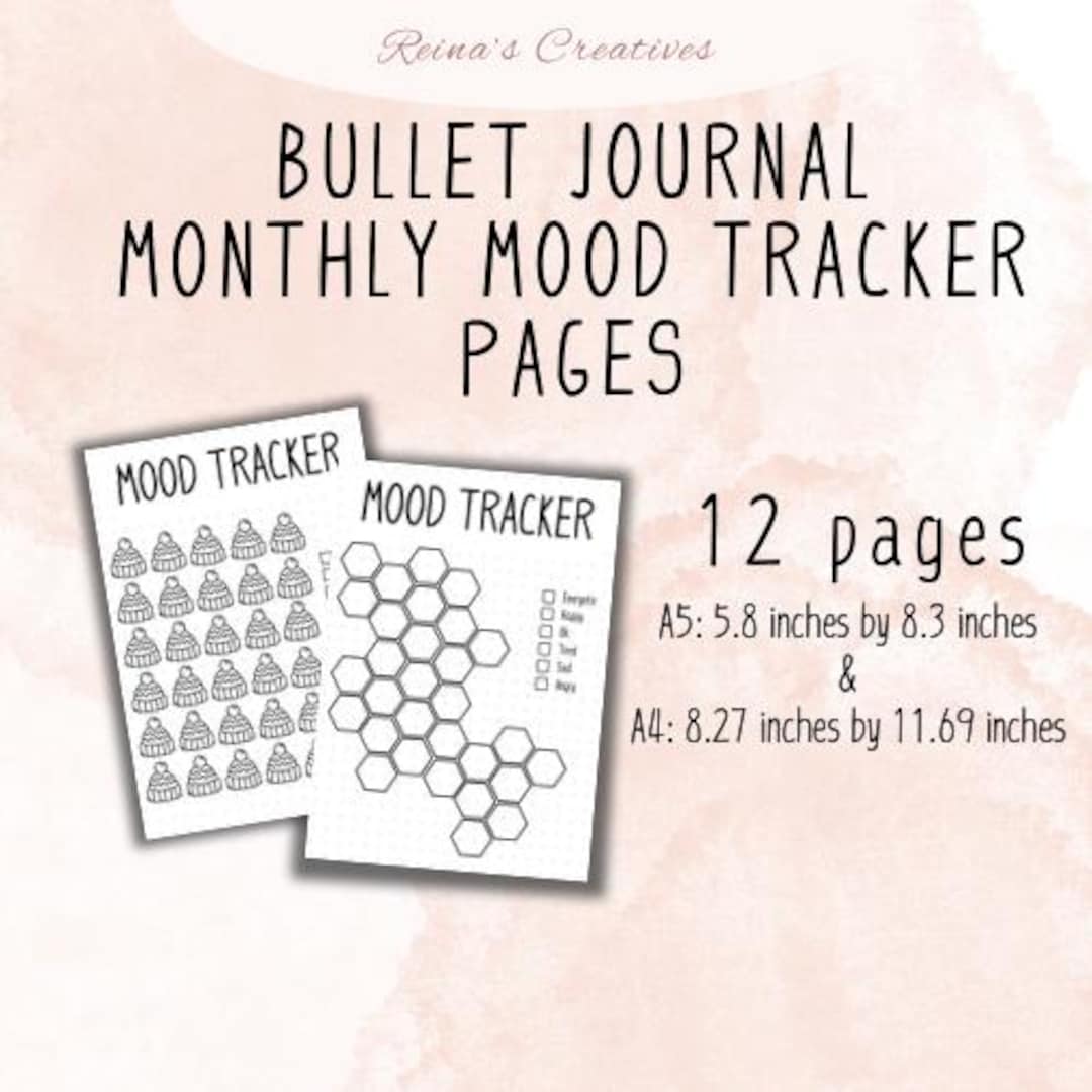 Bullet Journal Monthly Mood Trackers - Etsy