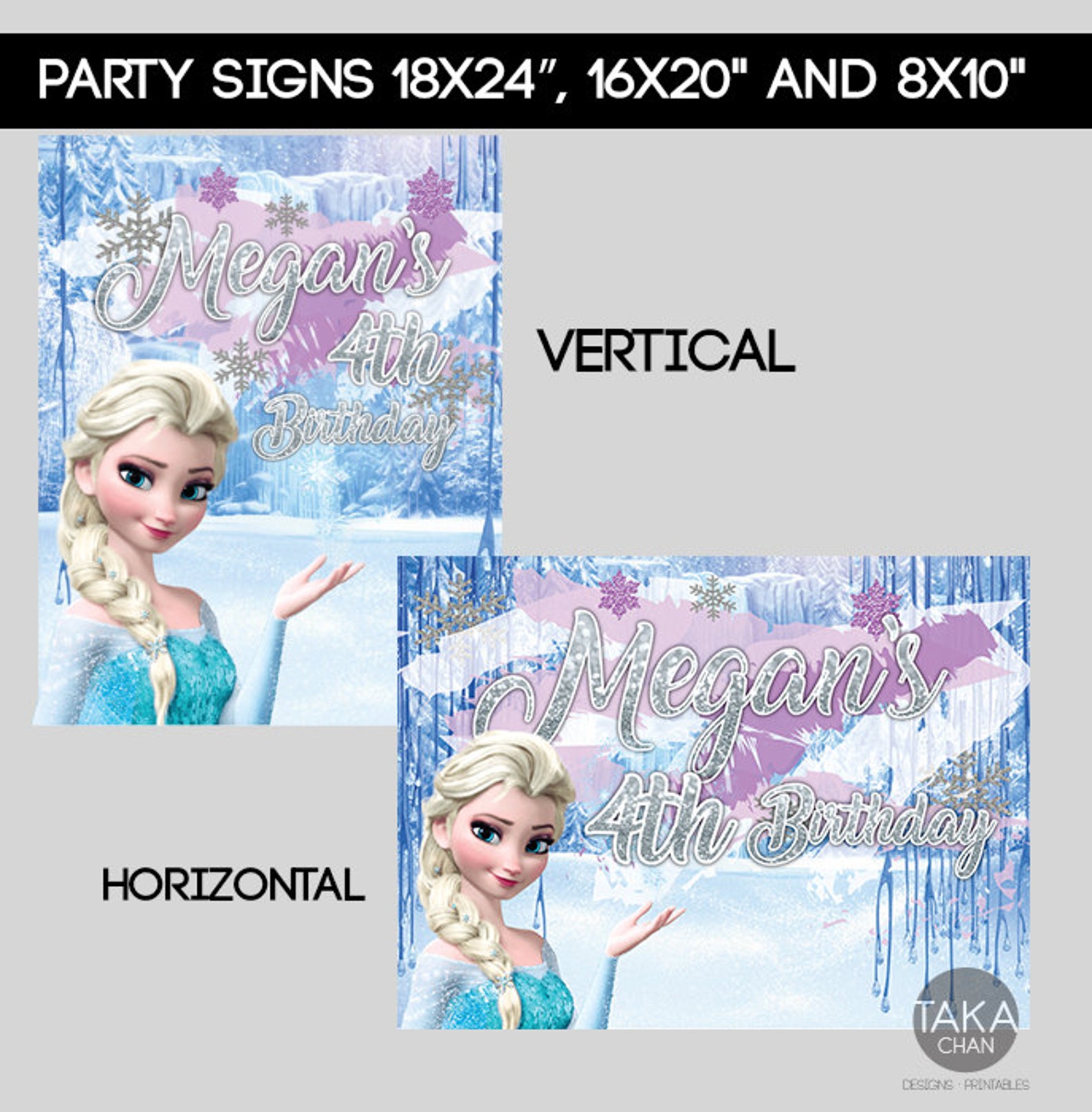 Frozen Printable, Frozen Sign, Frozen Party Sign, Frozen Customizable ...