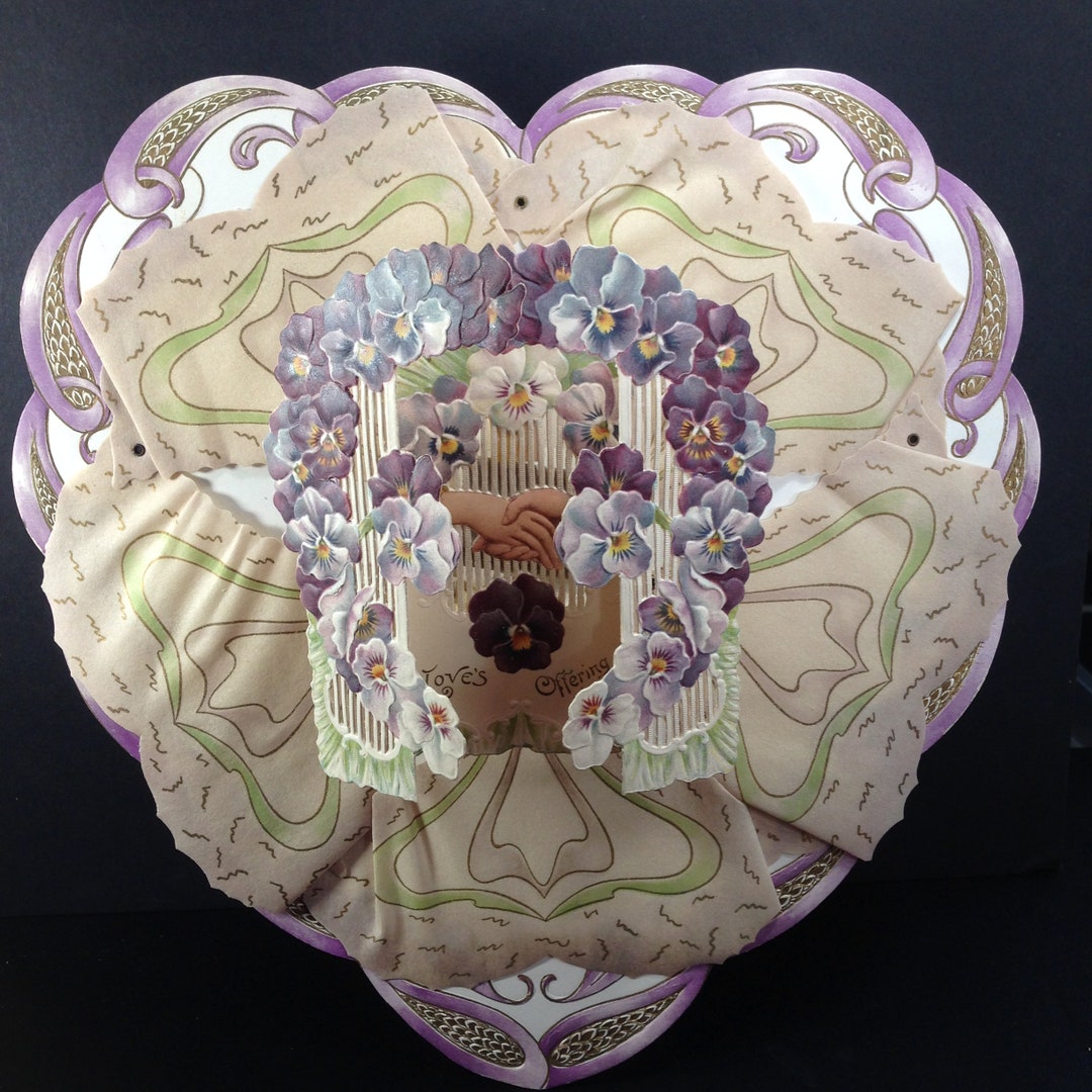 Very Large Antique 3D Heart With Pop Out Elements - Etsy